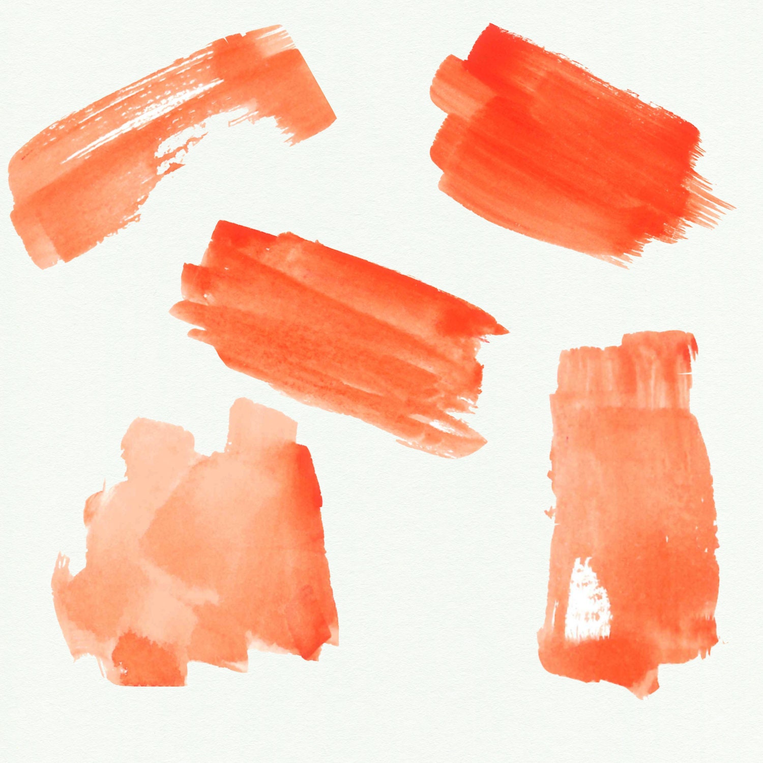 Red Watercolor Splash Clipart Red Watercolor Brush Strokes - Etsy