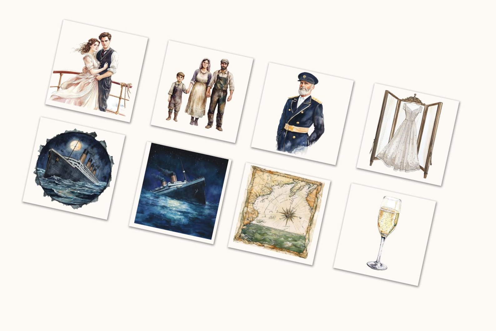 Titanic Clipart Bundle | Vintage Ocean Liner Watercolor Illustrations ...