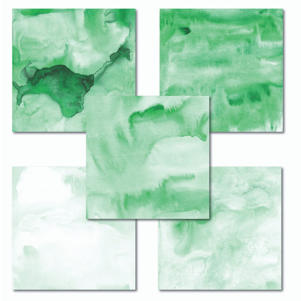 20 Green Digital Papers Watercolor Green Textures Green - Etsy