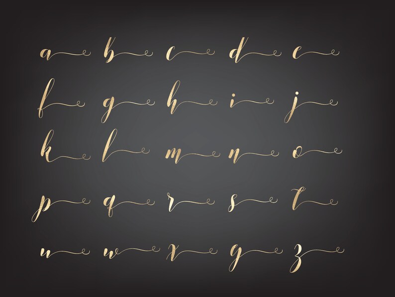 Gold Foil Alphabet, Gold Letters Clipart, Decorative Alphabet - Etsy