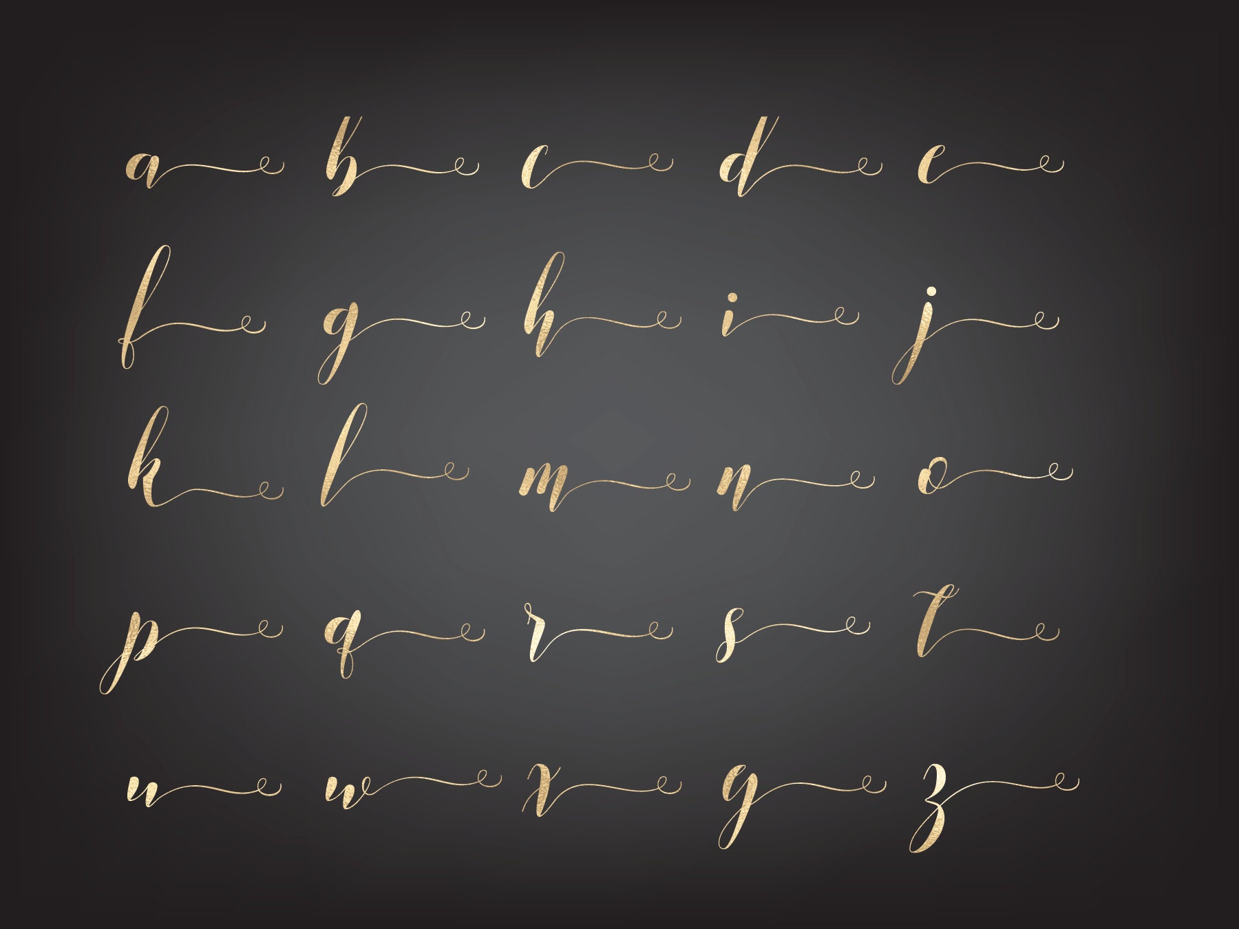 Gold Foil Alphabet, Gold Letters Clipart, Decorative Alphabet - Etsy