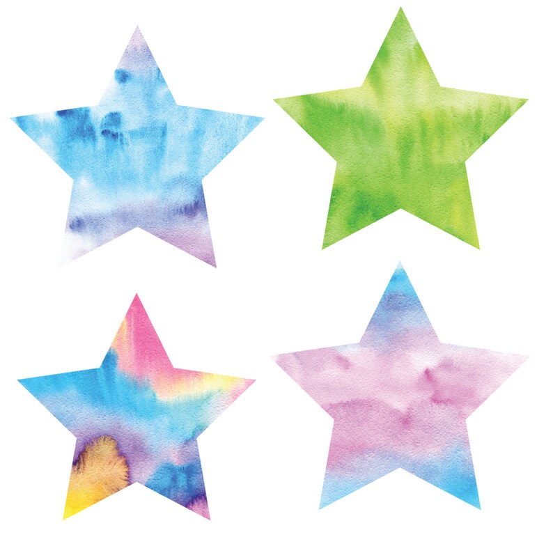 Colorful Watercolor Stars Watercolor Stars Clipart Night Sky - Etsy UK