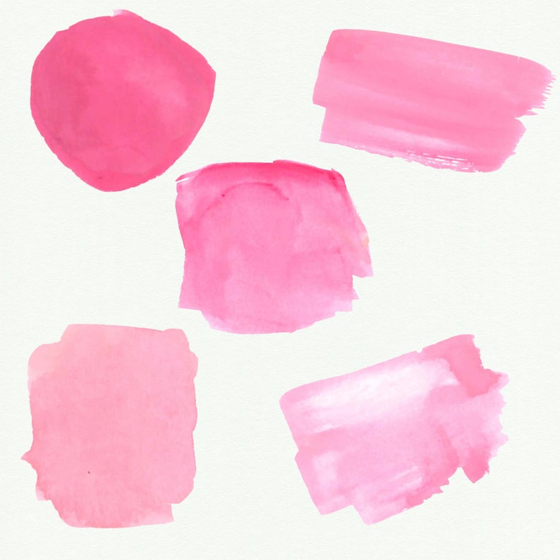 Pink Watercolor splash clipart Pink watercolor brush strokes | Etsy