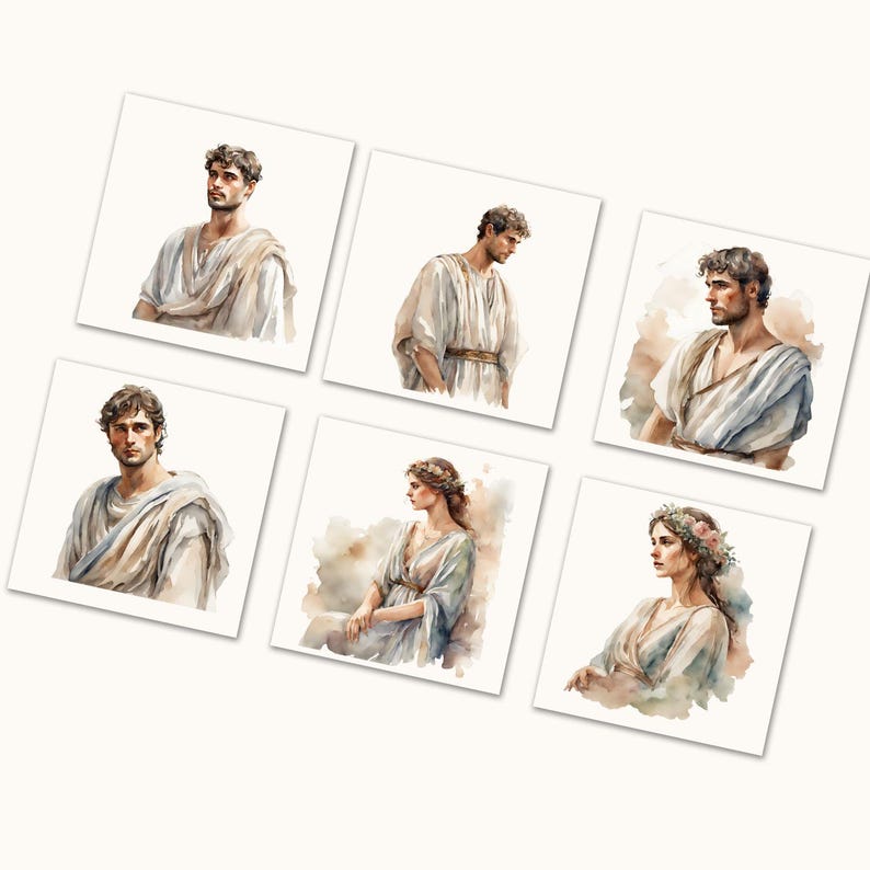 Ancient Rome Watercolor Clipart: Roman Empire PNG Bundle (digital ...