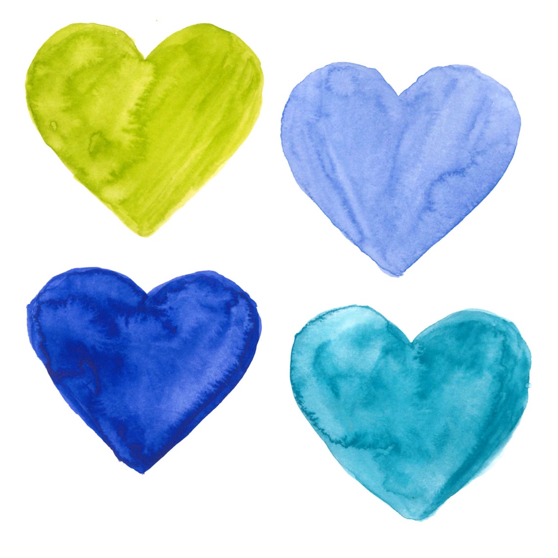 Watercolor Hearts Clipart Watercolor Love Illustrations - Etsy