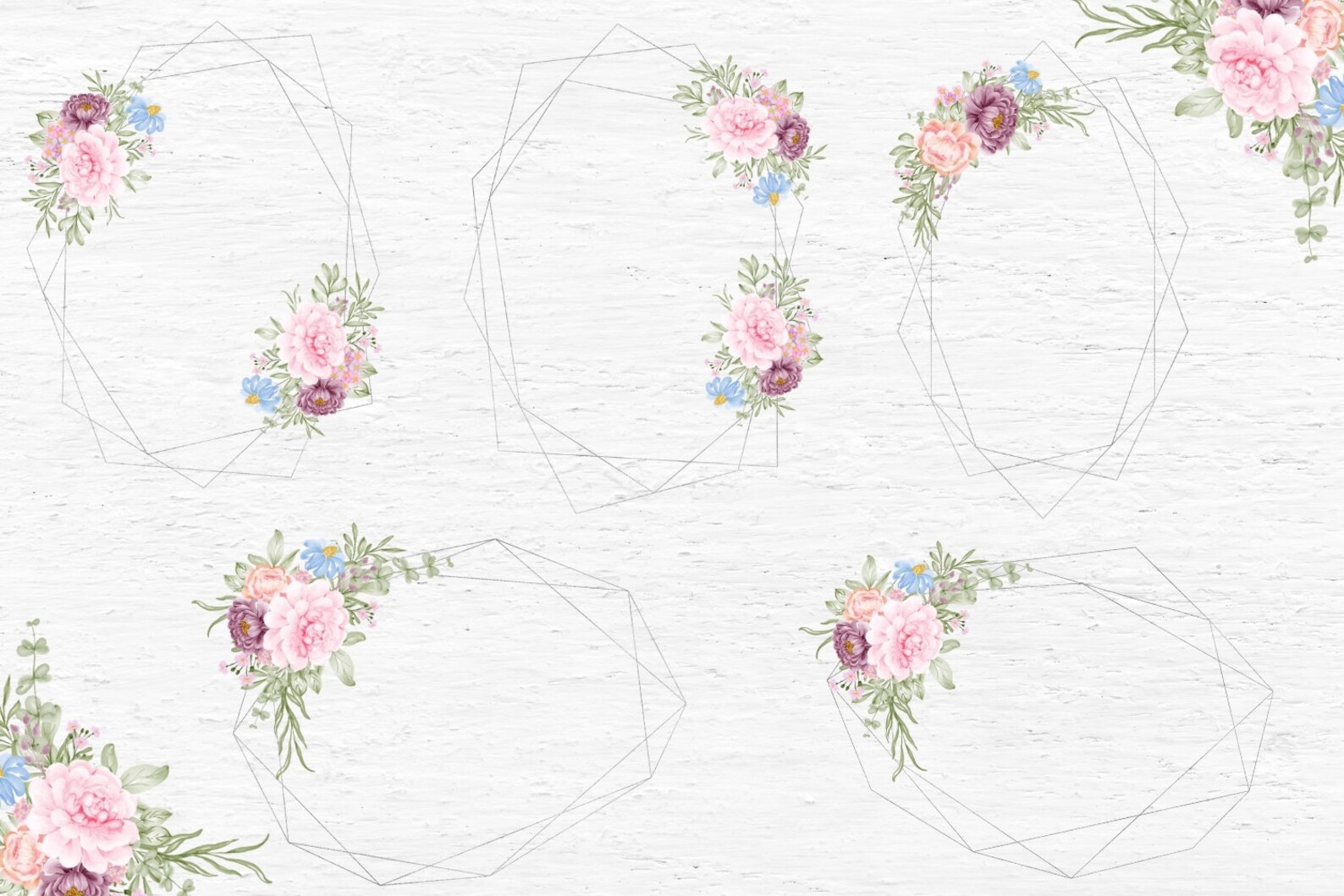 Silver Geometric Frames Silver Wedding Frames Frames With | Etsy