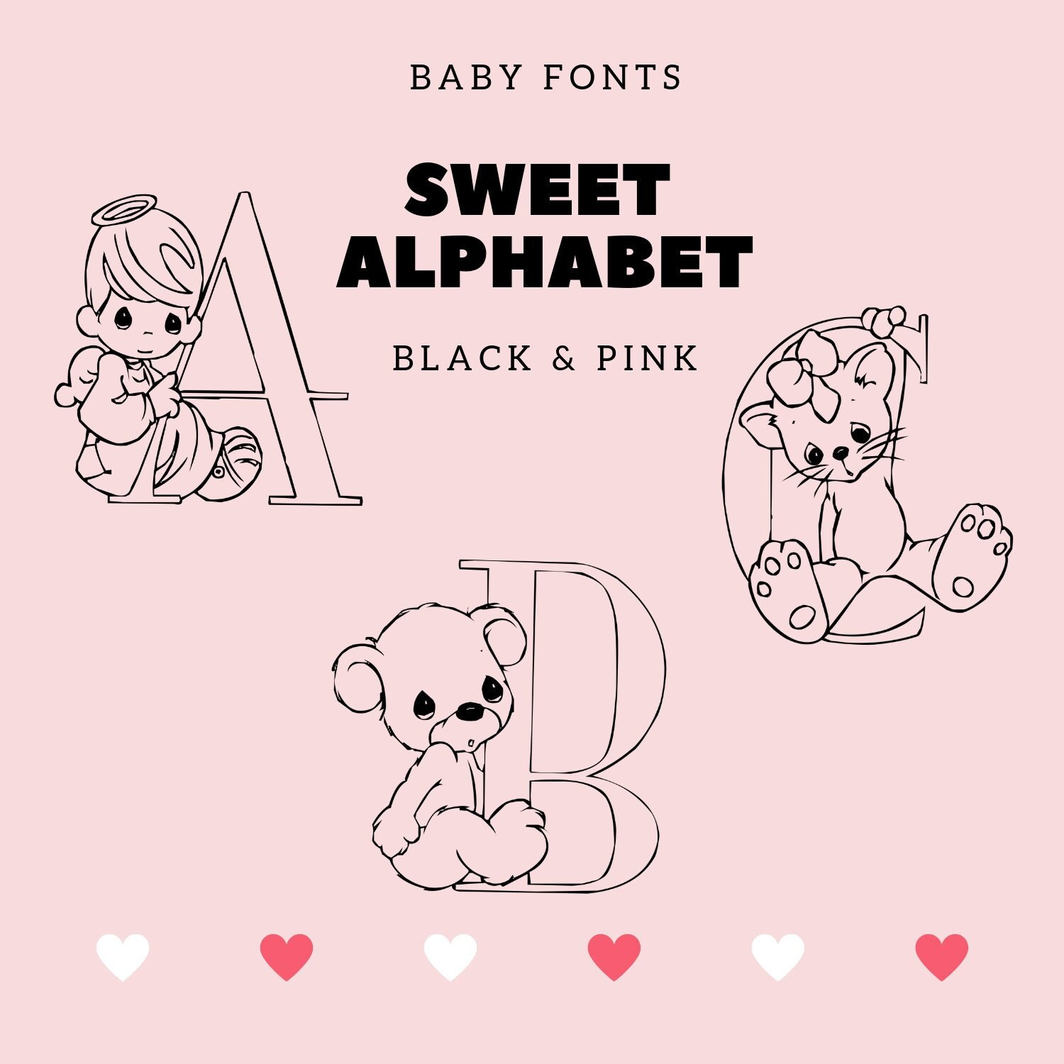 Baby Alphabet Clipart, Printable Teddy Bear Letters, Baby Invitations ...