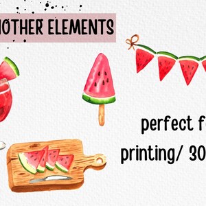 Watermelon Party, Summer Clipart, Watercolor Clipart, Popsicle Clipart ...