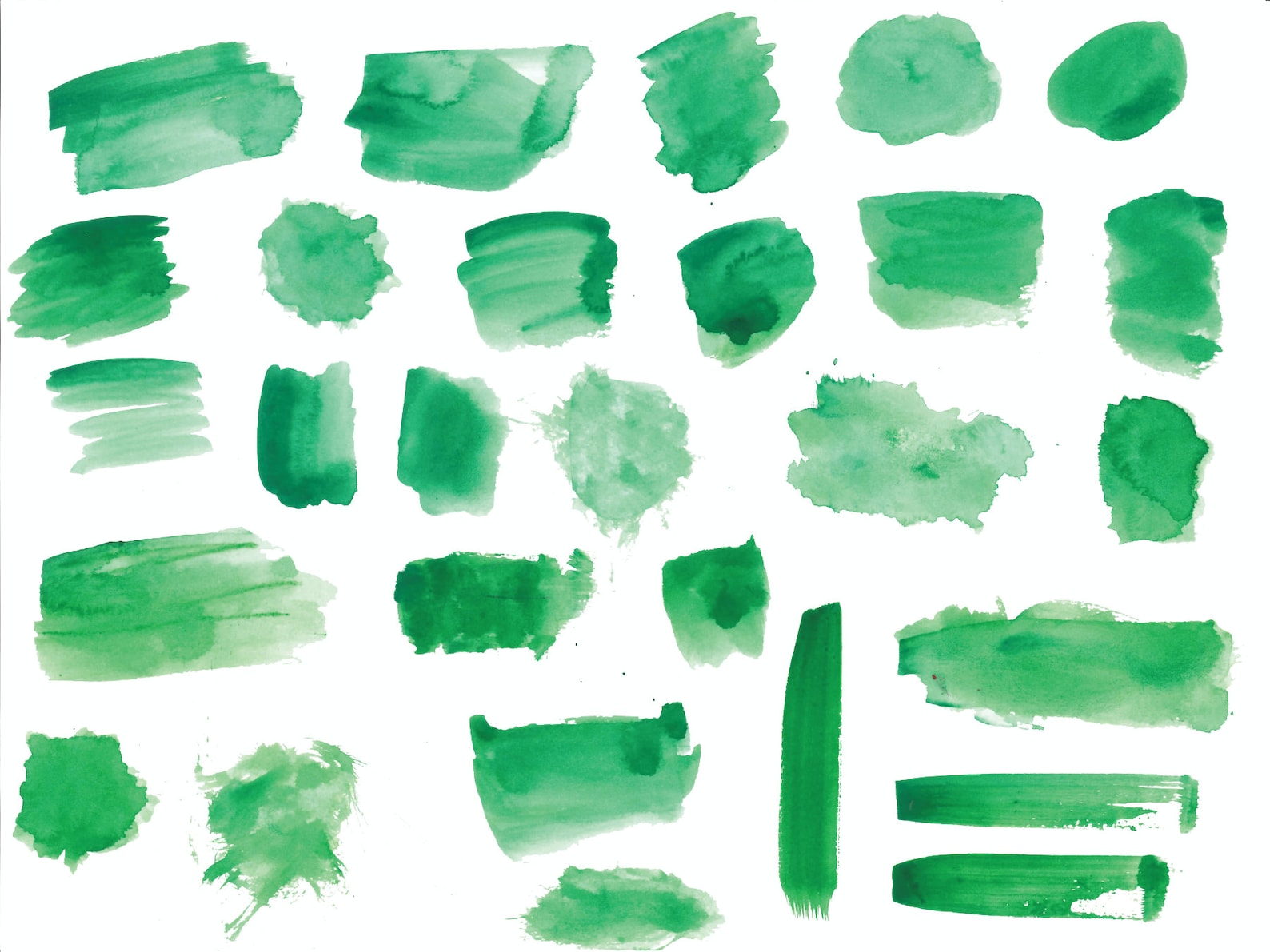 Green Watercolor Splash Clipart Green Watercolor Brush - Etsy