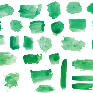 Green Watercolor Splash Clipart Green Watercolor Brush - Etsy