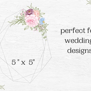 Silver Geometric Frames, Silver Wedding Frames, Frames With Watercolor ...