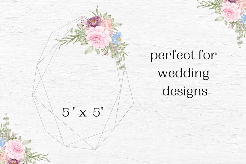 Silver Geometric Frames, Silver Wedding Frames, Frames With Watercolor ...