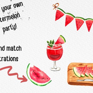 Watermelon Party, Summer Clipart, Watercolor Clipart, Popsicle Clipart ...