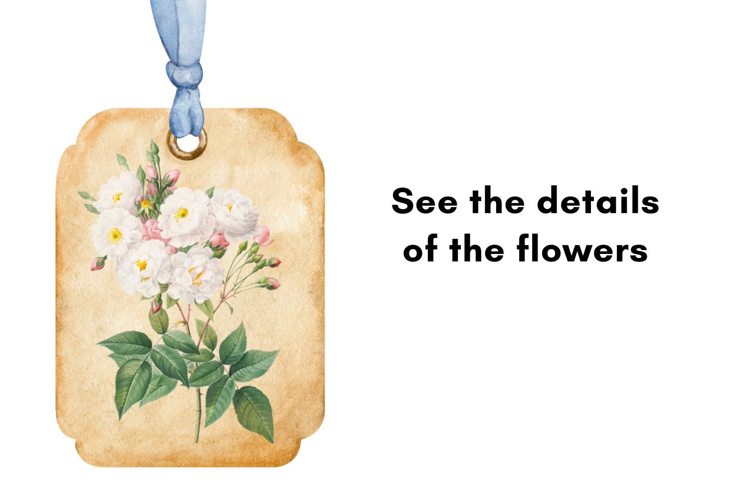 Watercolor Tags With Vintage Roses Tags for Scrapbooking - Etsy