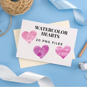 Colorful Watercolor Hearts Clipart - Hand-painted Love Designs - Etsy