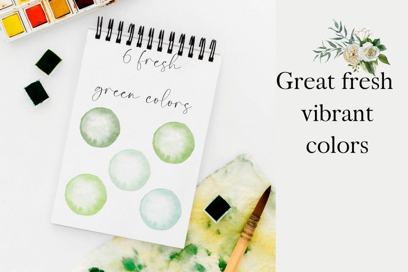 Green Watercolor Circles for Logo, Watercolor Design Elements, Hand ...
