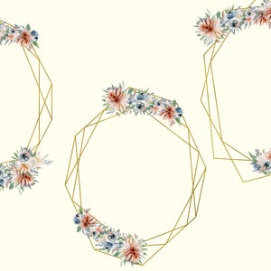 Romantic Geometric Frames, Frames With Pink and Red Rose, Frame With ...