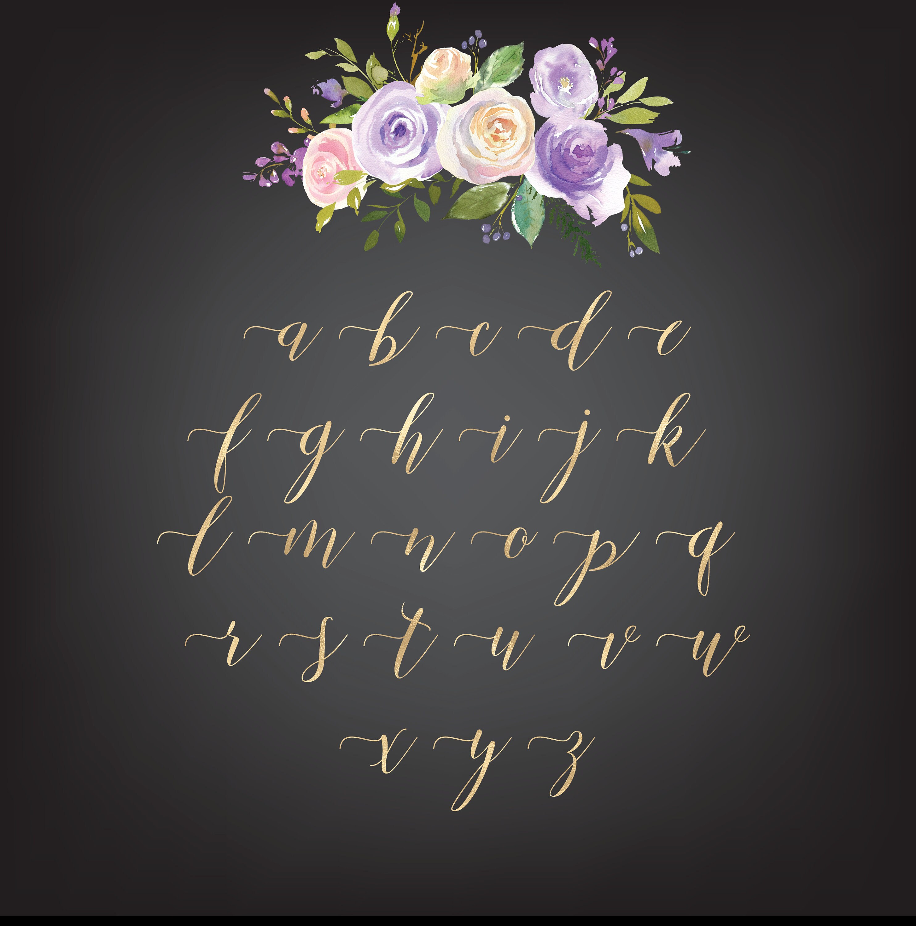 Gold Foil Alphabet Gold Letters Clipart Decorative Alphabet - Etsy