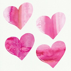 Colorful Watercolor Hearts Clipart - Hand-painted Love Designs - Etsy