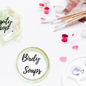 Gold Circles With Green Watercolor Watercolor Circles for - Etsy