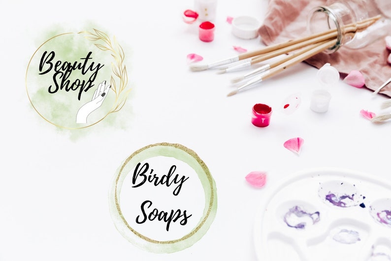 Gold Circles With Green Watercolor Watercolor Circles for - Etsy