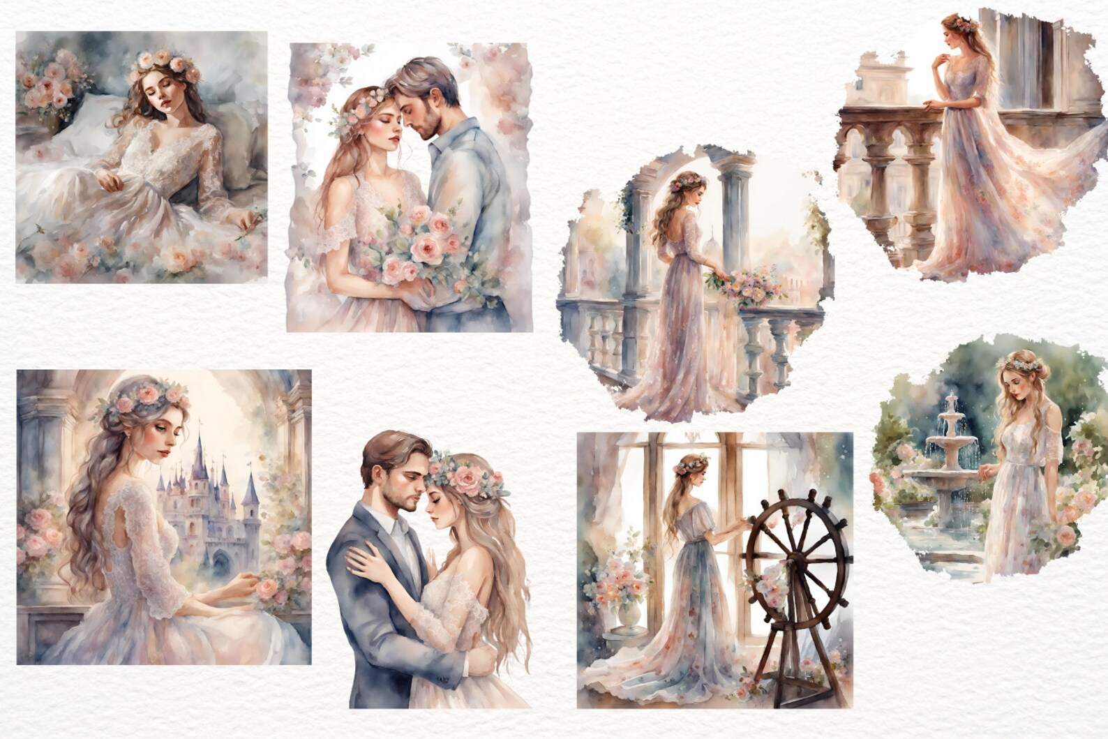 Sleeping Beauty Clipart, Princess Clipart, Fairy Tale Clipart, Princess ...