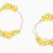 Yellow Watercolor Flowers Frames, Geometric Gold Frames, Yellow Gold ...
