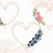Heart Shaped Watercolor Flowers Frames Geometric Gold Frames - Etsy