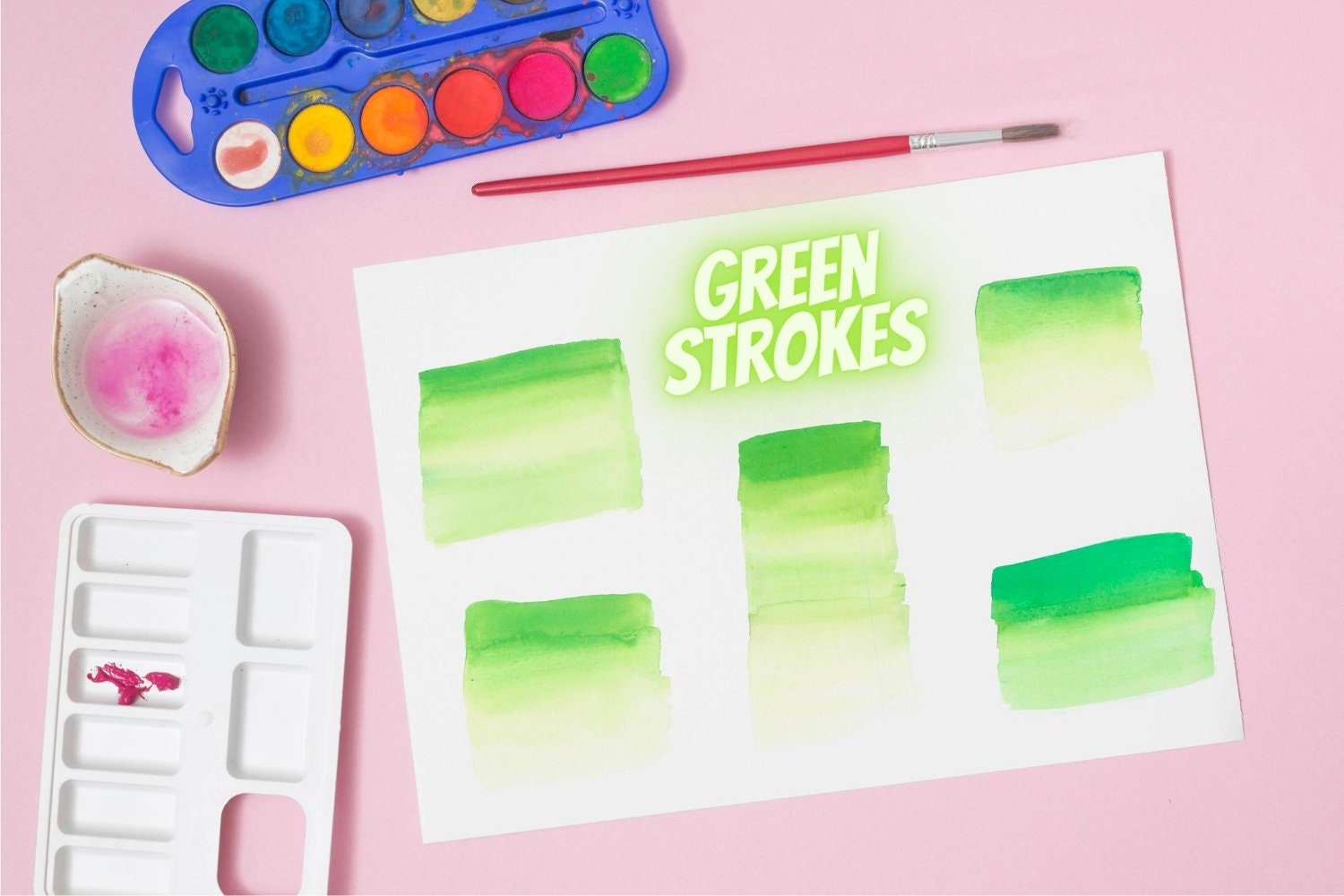 Green Watercolor Splash Clipart, Green Watercolor Brush Strokes ...