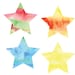 Colorful Watercolor Stars, Watercolor Stars Clipart, Night Sky Clipart ...
