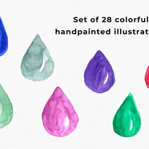 Weather Clip Art Watercolor Water Drops of Water Clipart - Etsy