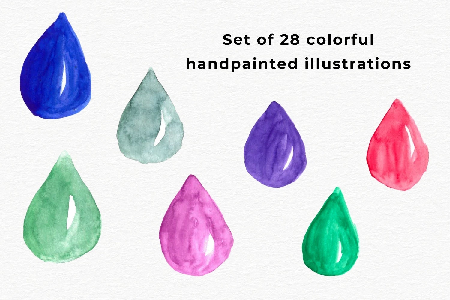 Weather Clip Art Watercolor Water Drops of Water Clipart - Etsy