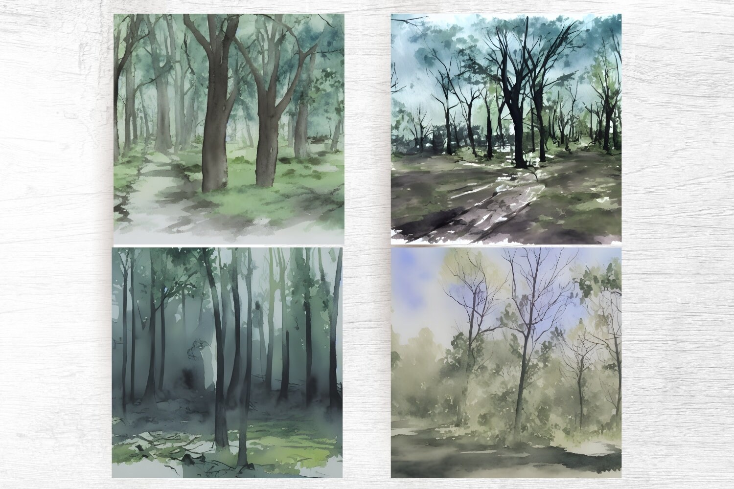 Whimsical Watercolor Backgrounds | Mystical Forest Digital Papers ...