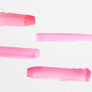Pink Watercolor Splash Clipart Pink Watercolor Brush Strokes - Etsy