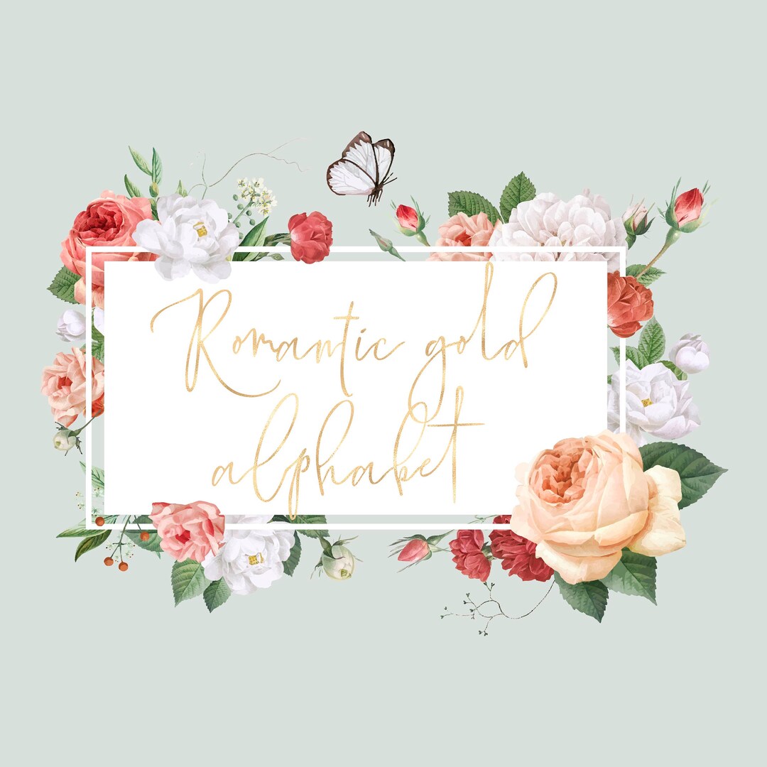 Gold Foil Alphabet, Gold Letters Clipart, Decorative Alphabet - Etsy