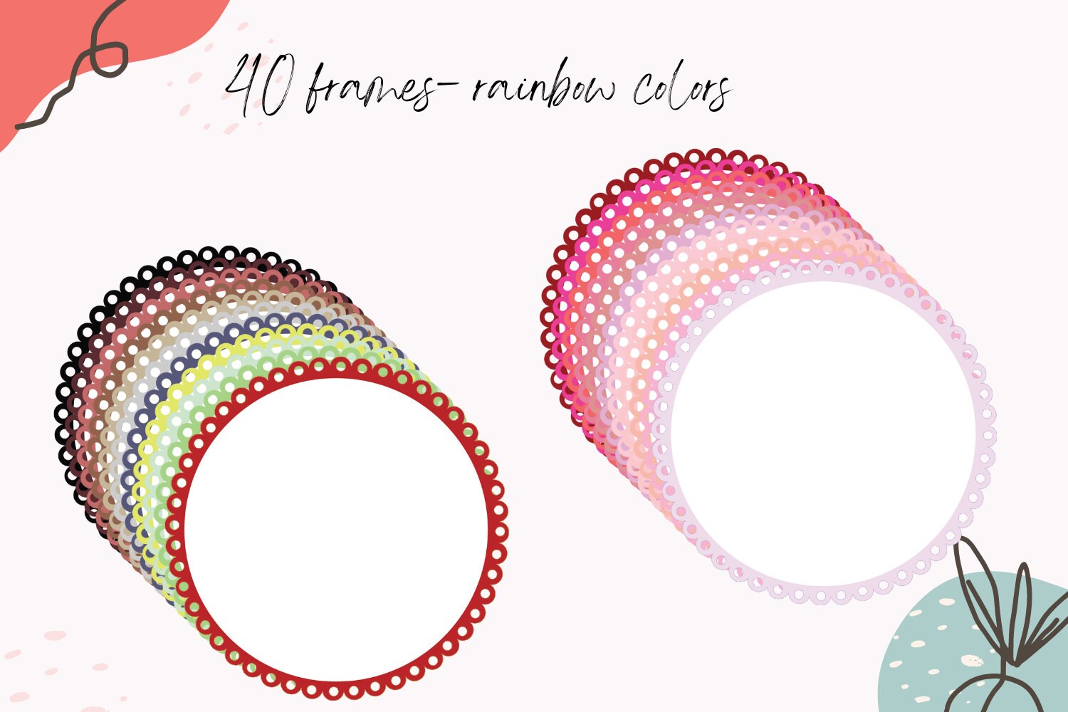 Circle Labels Clipart, Circle Frames and Tags, Round Frames - Etsy