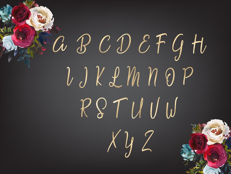 Gold Foil Alphabet Gold Letters Clipart Decorative Alphabet | Etsy