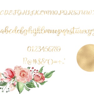 Gold Glitter and Foil Alphabet, Gold Letters Clipart, Decorative ...