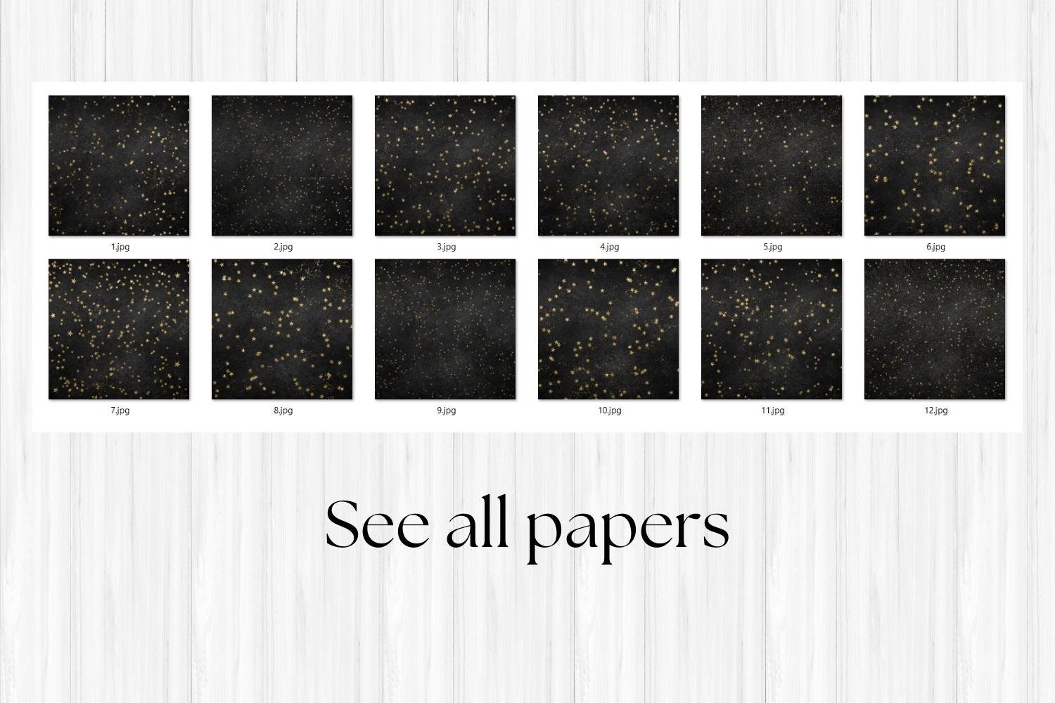 Black Papers With Gold Stars - Etsy