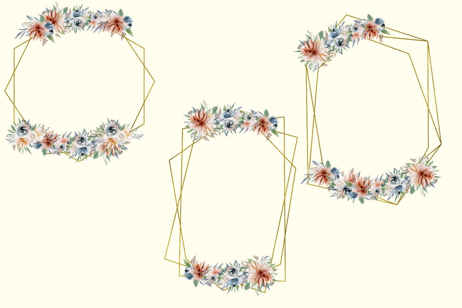 Romantic Geometric Frames, Frames With Pink and Red Rose, Frame With ...