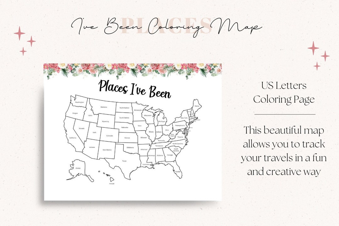 US Travel Map Coloring Page: My Adventures Tracker (PDF & JPG) - Etsy