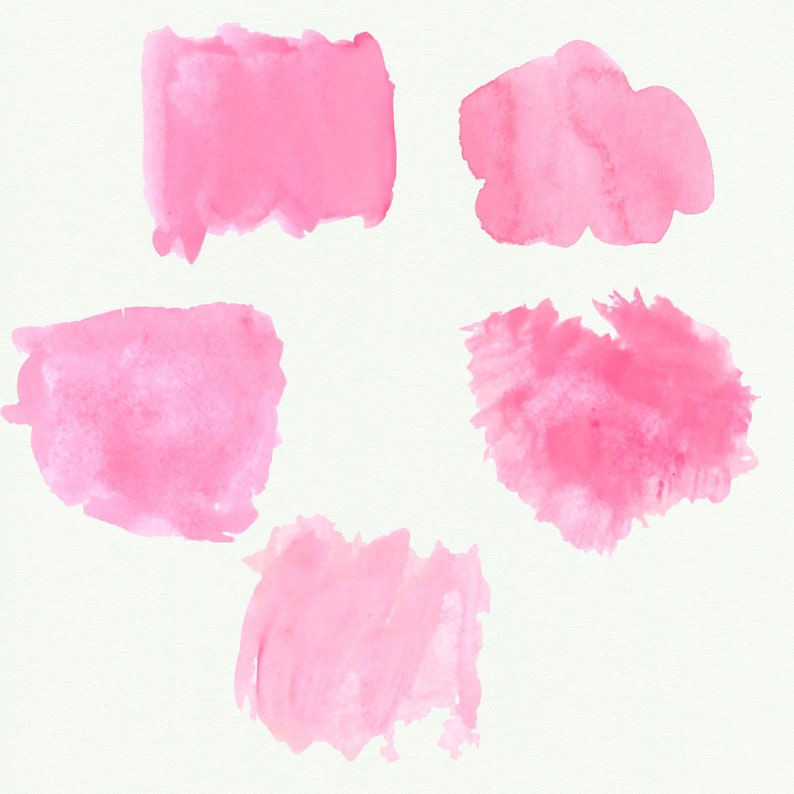 Pink Watercolor splash clipart Pink watercolor brush strokes | Etsy
