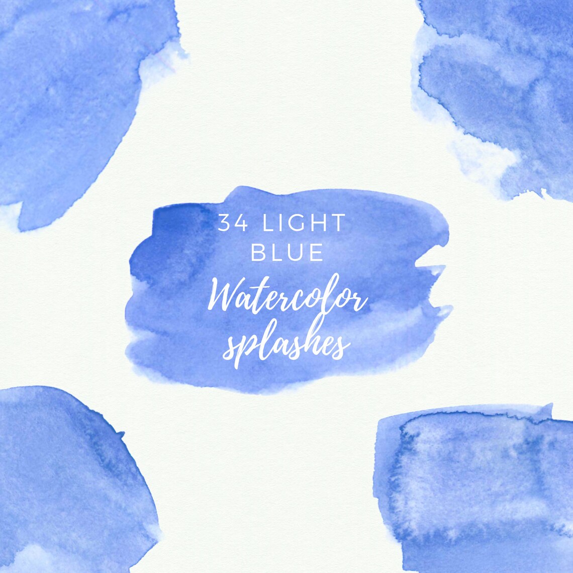 34 Blue Watercolor Splash Cliparts Light Blue Watercolor - Etsy