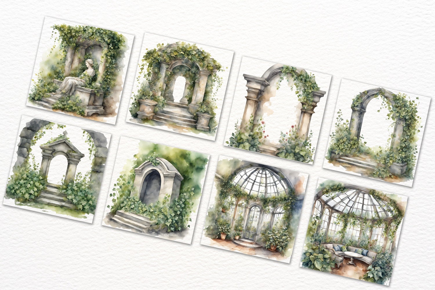 Watercolour Secret Garden Clipart, Overgrown Garden, Gardening Clipart ...