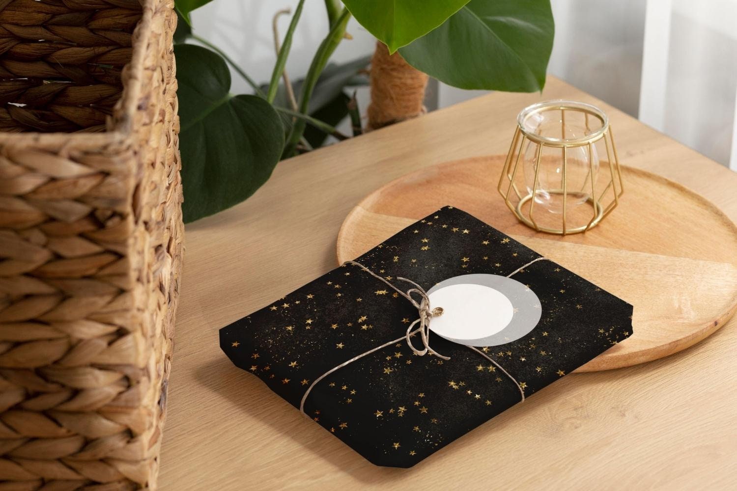 Black Papers With Gold Stars - Etsy