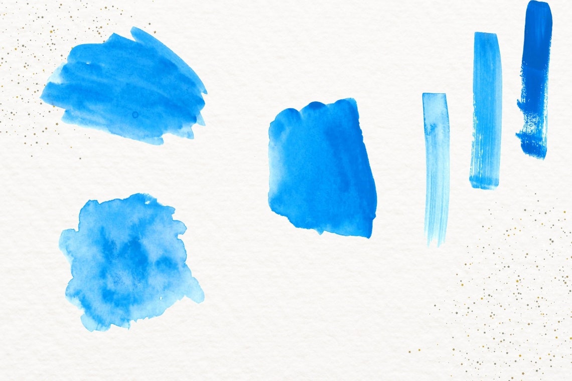 Blue Watercolor Splash Clipart Light Blue Watercolor Brush | Etsy