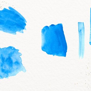 Blue Watercolor Splash Clipart, Light Blue Watercolor Brush Strokes ...