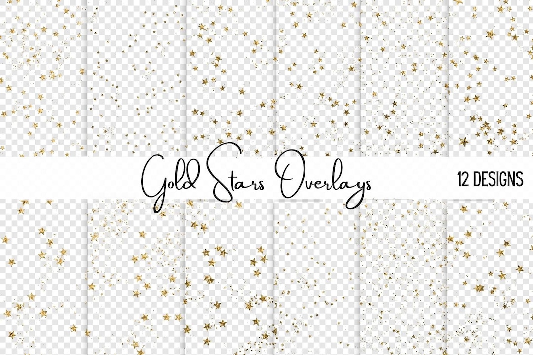 Gold Glitter Stars Overlays - Etsy