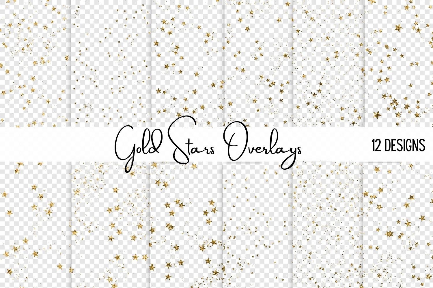 Gold Glitter Stars Overlays - Etsy