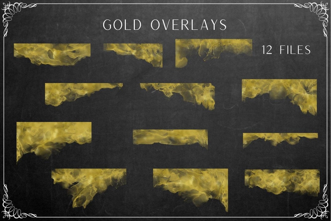 Liquid Borders Gold Clipart, Gold Border - Etsy